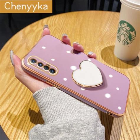Chenyyka For Oppo Reno 3 Pro 4g Case Stylish Heart Shaped Bracket Side