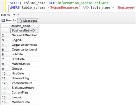 how to get table column size in sql server