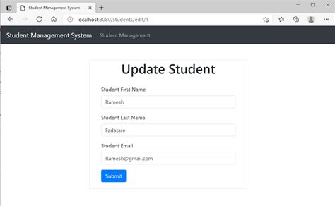 spring boot crud tutorial with spring mvc spring data jpa thymeleaf