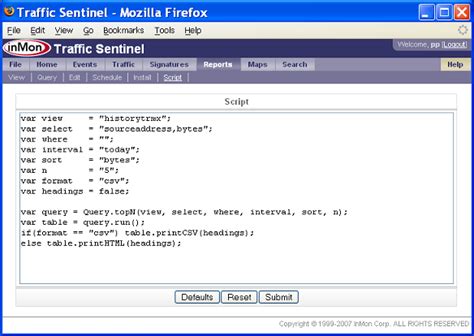 inmon support tutorials scripting queries