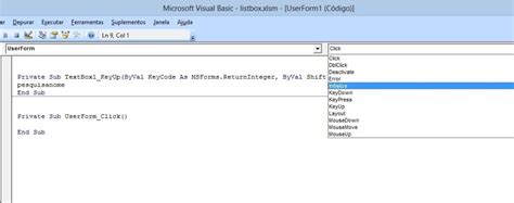 vba listbox default value