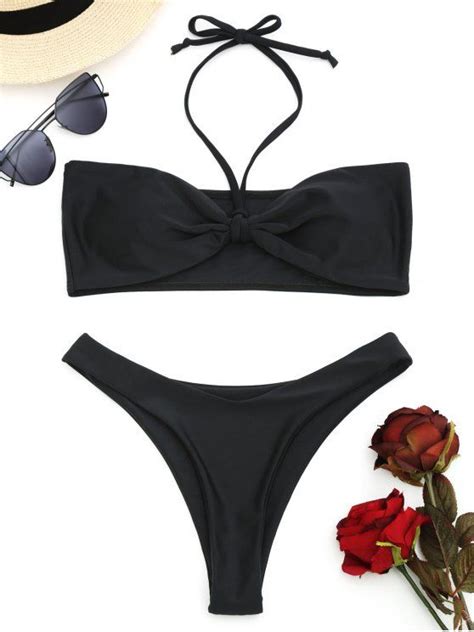 [53 Off] [popular] 2020 Padded Bandeau Bikini Set In Black Zaful
