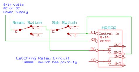 Latching Relay Circuit Schematic