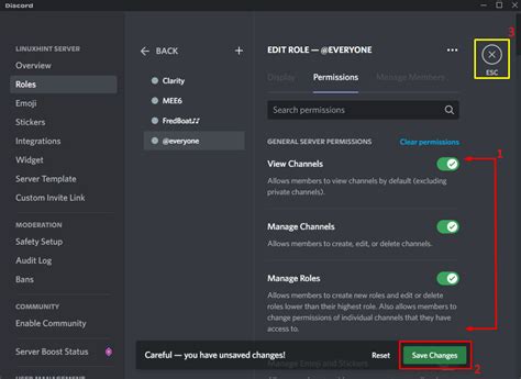 how to give permissions on discord