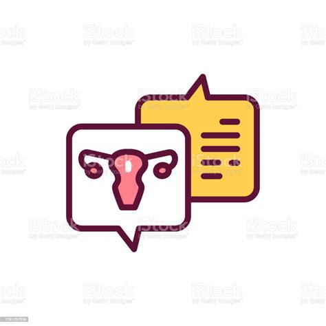 Ilustración De Consulta Con El Icono De Línea De Color Del Ginecólogo