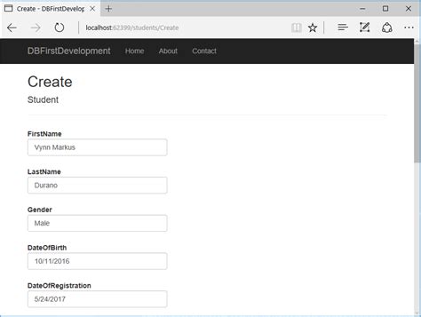 getting started with entity framework core database first