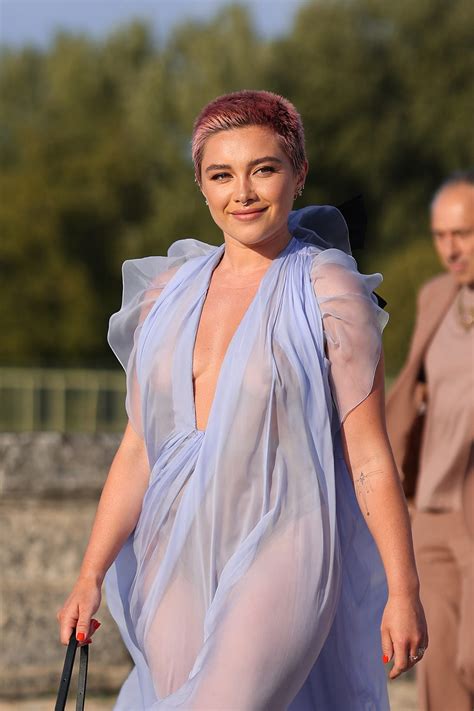 Florence Pugh Freed The Nipple Once More In Lilac Sheer Valentino Dress