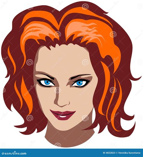 Redhead Woman Face Stock Vector Illustration Of Pretty 4822823