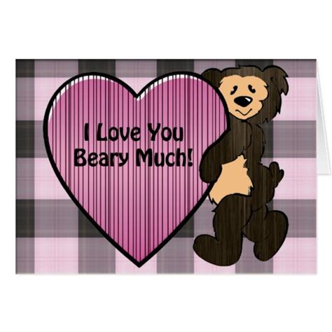 I Love You Beary Much Valentine Greeting Card Zazzle
