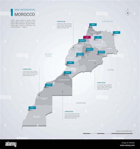 Morocco Vector Map With Infographic Elements Pointer Marks Editable