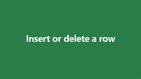 microsoft excel insert or delete rows and columns youtube