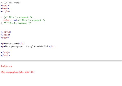 css comments tutorial poftut