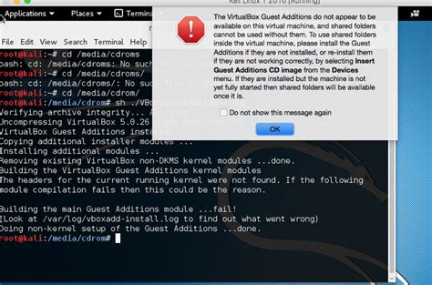 installing guest additions in a kali linux virtual machine