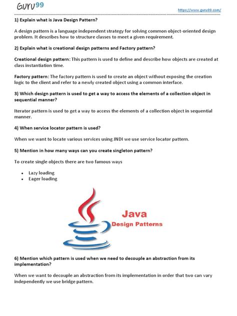 java design patterns interview questions pdf class computer