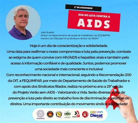 1º De Dezembro Dia Mundial De Combate à Aids Fequimfar