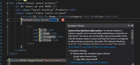 sql server entity framework cannot connect and create