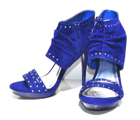 Qupid Royal Blue Velvet Sexy Womens High Heel Slingback Sandals Retail
