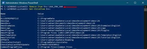 get environment variables in powershell