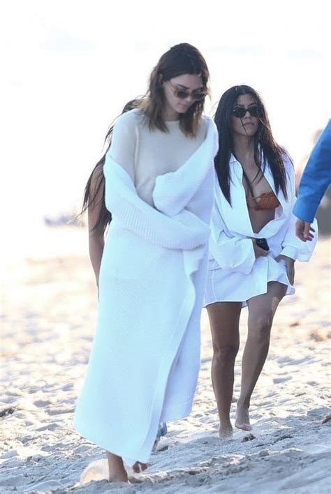 Kendall Jenner Kourtney Kardashian And Addison Rae Out On The Beach In