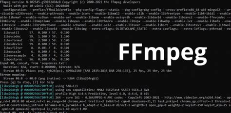 compiling a video from a sequence of frames using the ffmpeg codec