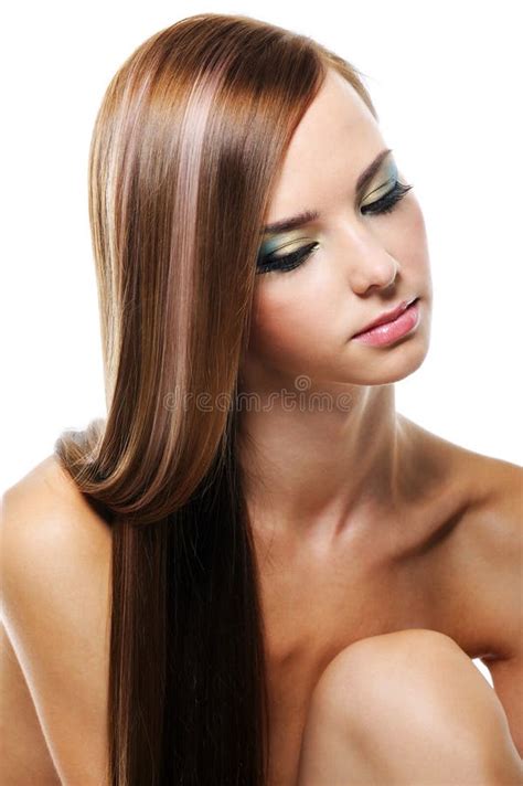 Fille Adolescent Avec De Longs Poils Image Stock Image Du