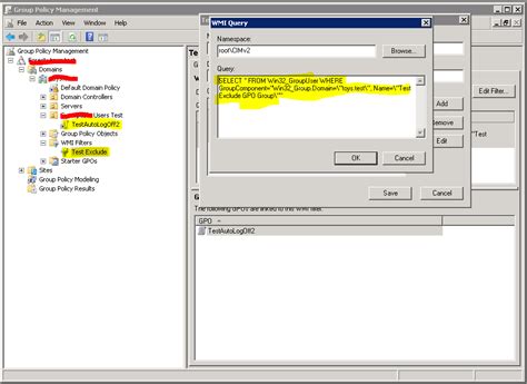 solved use powershell to link a wql query to a wmi filter experts