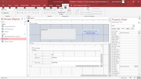 ms access vba code for creating a checklist of items