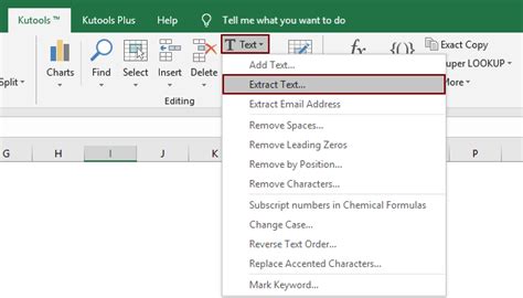 quickly extract certain text from cells in excel