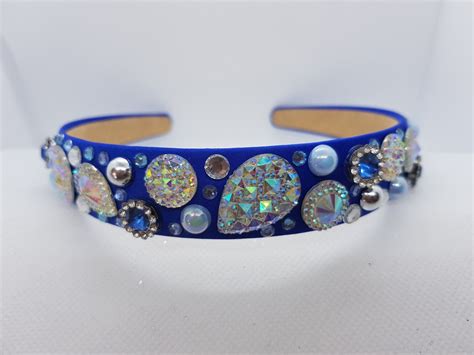 Pretty Crystal Royal Blue Headband Etsy