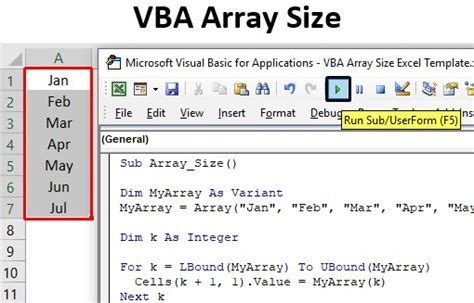 vba array size step by step guide with examples