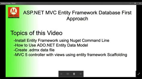 asp mvc entity framework database first approach step by step with