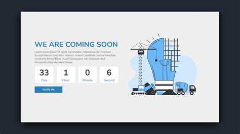 how to make a responsive coming soon landing page website design using