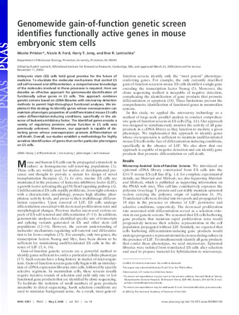 Pdf Genomewide Gain Of Function Genetic Screen Identifies