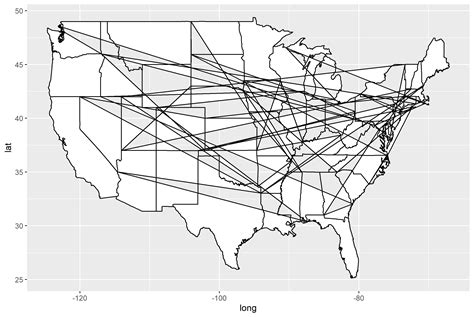 r ggplot2 plotting coordinates on map using geom point