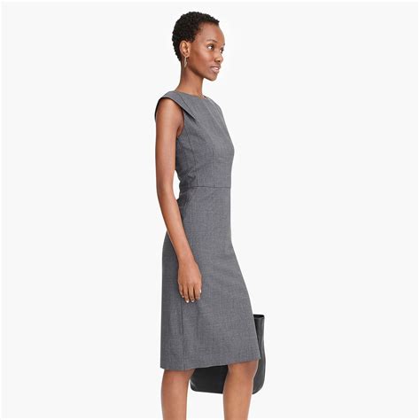 J Crew Cap Sleeve Sheath Dress In Two Way Stretch Wool In Black Lyst