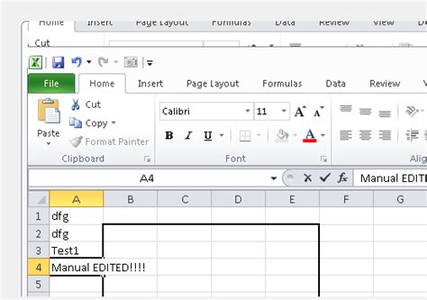 c how to allow excel data modification in manual as