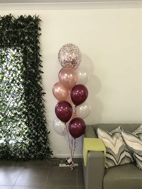 Bunch Of 12 Helium Balloons Bouquet With 16 Inch Confetti Balloon The