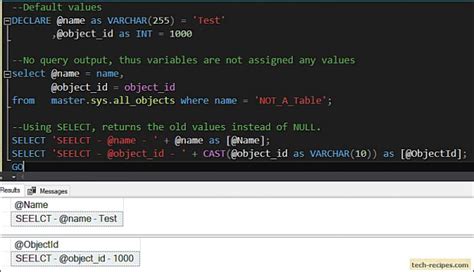 select vs set para asignación variable en sql server