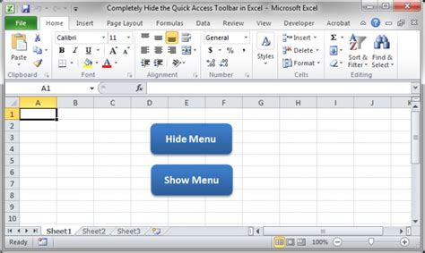 how to hide formula bar in excel vba