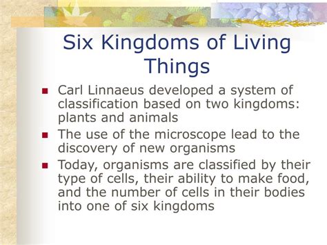 Ppt Six Kingdoms Of Living Things Powerpoint Presentation Free