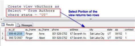 creating and using sql server view