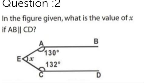 In The Given Figure Find The Value Of X If Ab Is Parallel To Cd