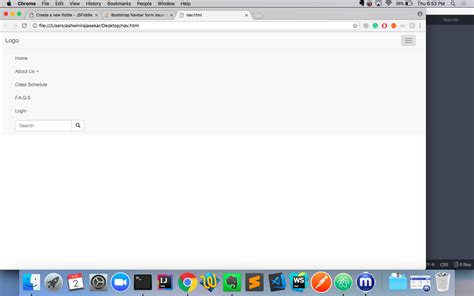 html bootstrap navbar form issue fix stack overflow