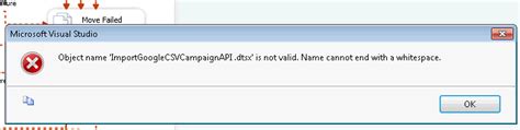 integration service object name is not valid error thinknook