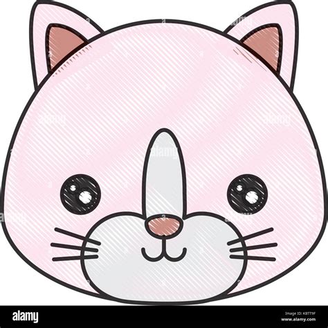 Cute Cat Icon Over White Background Vector Illustration Stock Vector