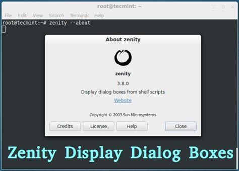zenity creates graphical gtk dialog boxes in command