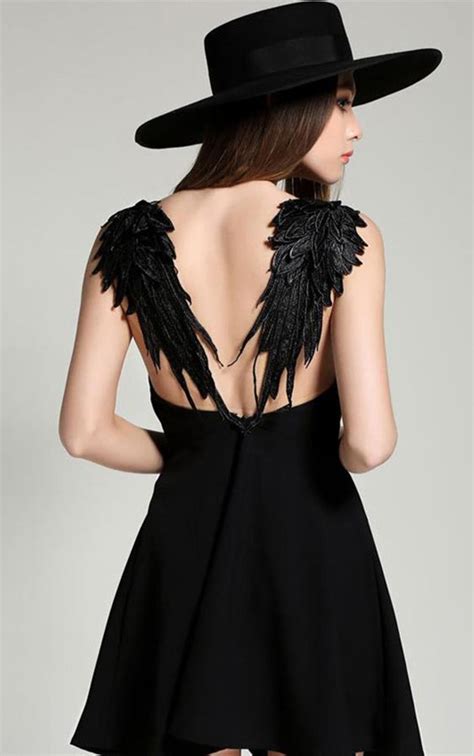 Gothic Attitude Black Angel Wing Dress 123039 Angel Wing Dress