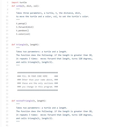 solved write two functions triangl and nastedtrianoth