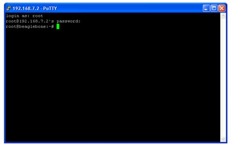 ssh with windows and putty ssh to beaglebone black over usb