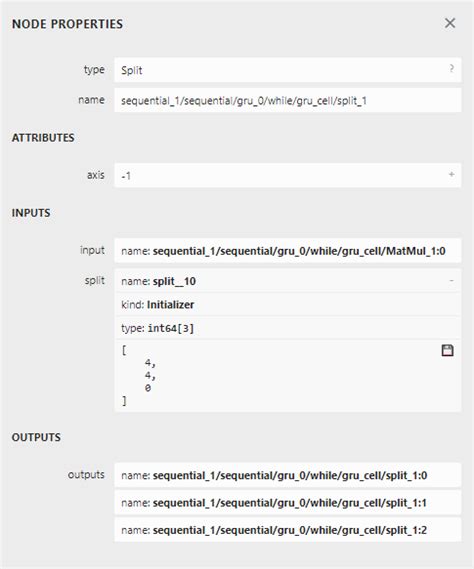 onnx runtime failed to run an exported keras model with split operator